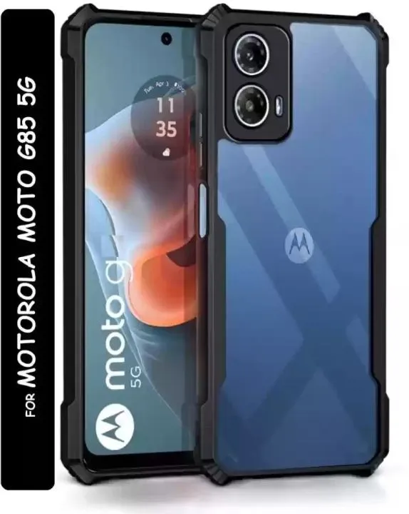 For Motorola Moto G85 5G Transparent Black Shockproof Camera Protective ...