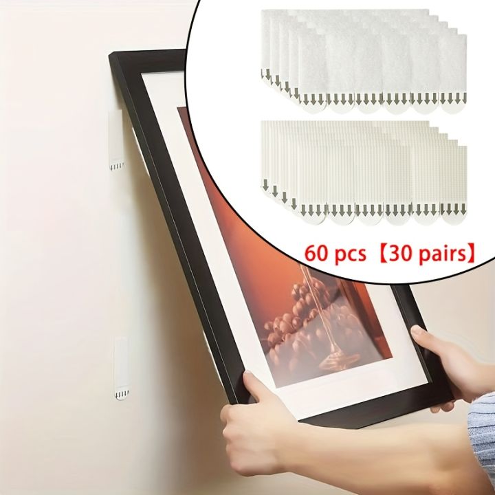 12-60PCS Heavy Duty Non Perforated Hanging Picture Strip - Easy to Use ...