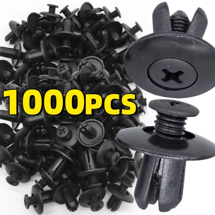 8mm Plastic Rivets Fasteners Screw Car Bumper Fender Black Rivet Car ...