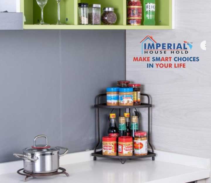 2 layer corner stroage rack | Daraz.pk