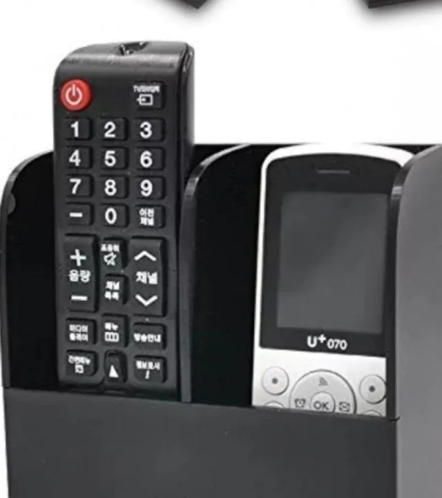 Black Acrylic TV AC Remote Control Holder 2 Compartment Stand | Daraz.pk