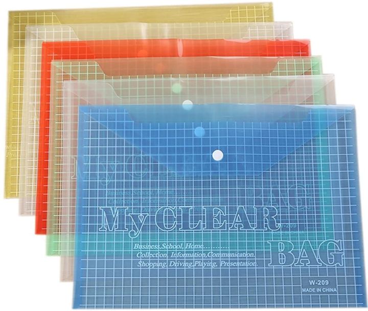 Clear Bag File 14C Quality with Namecard Holder: Assorted 12 PCS Pack ...