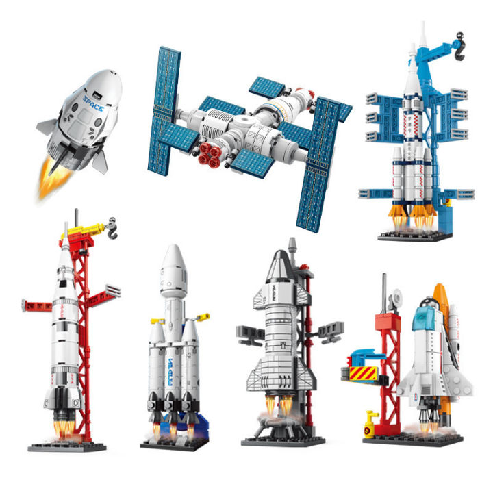 Moc Mini Aviation Manned Rocket Model Building Blocks Space Aerospace ...