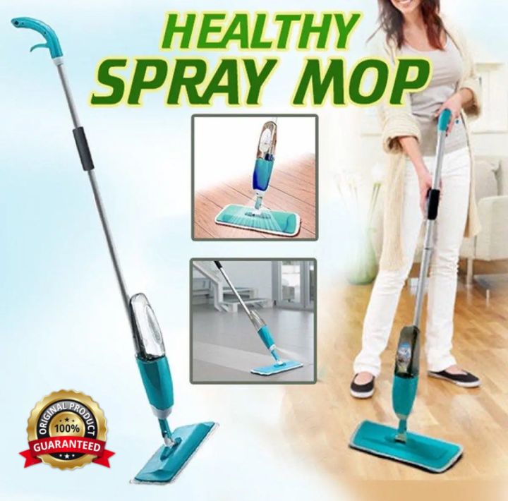 New Healthy Spray Mop with Removable Washable Cleaning Microfiber Cloth ...