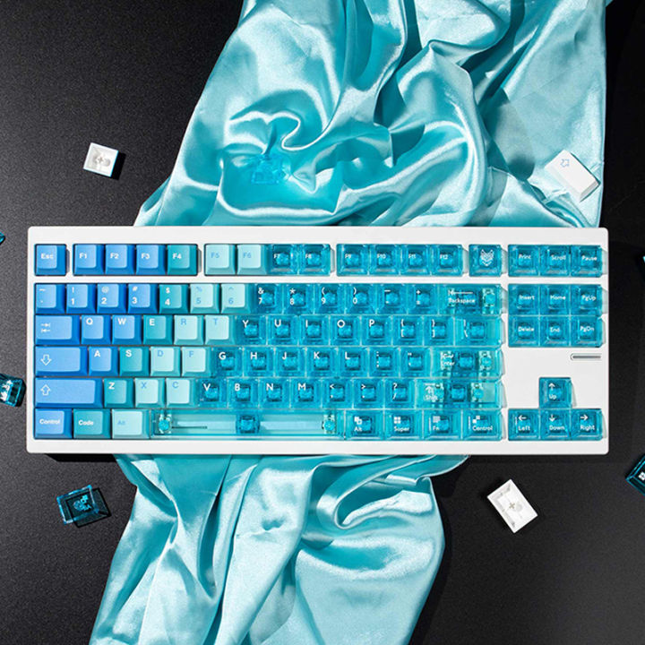 Snow Mountain Blue keycaps Transparent Crystal Clear Keycaps Cherry ...