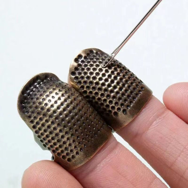 2PCS vintage adjustable thimble hand sewing thimble ring home non-slip ...