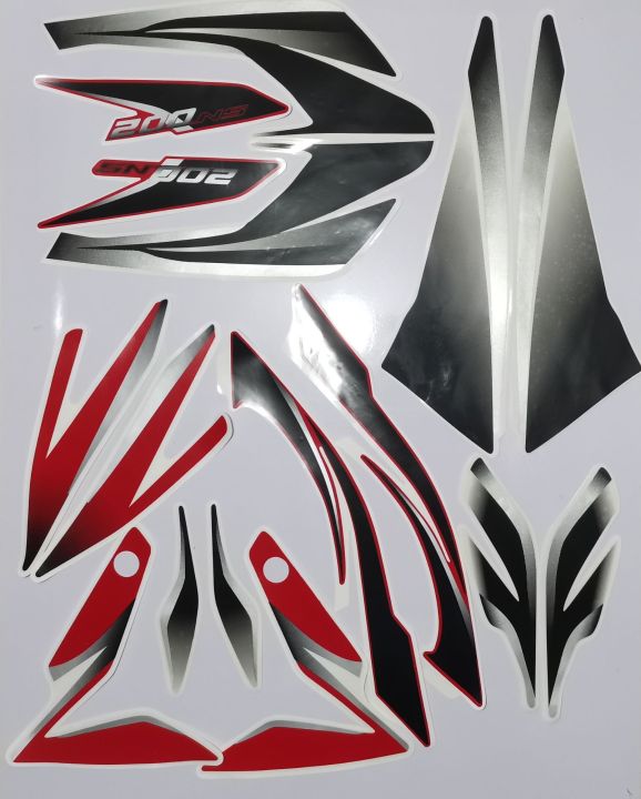 Bajaj Pulsar Ns200 Black And Red Full Sticker Kit | Daraz.lk