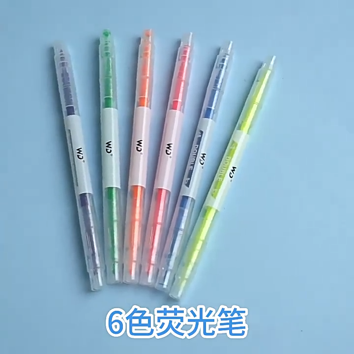 Set of 6 Double Tip Highlighter | Dual Tip Highlighter (Chisel Tip and ...