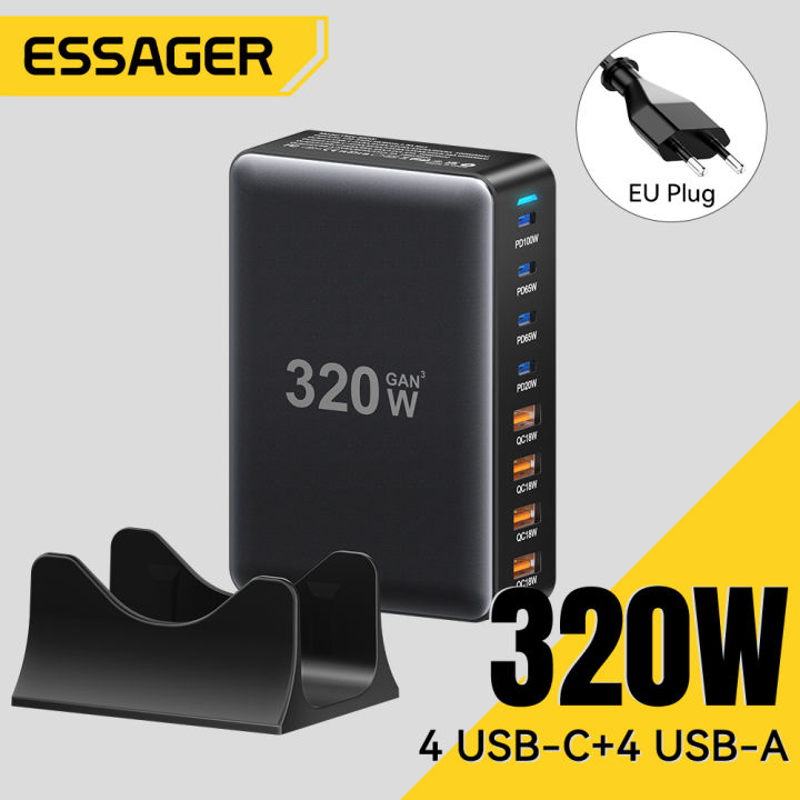 Essager 320W GaN Multi-function Charger USB Type C Desktop Charging ...
