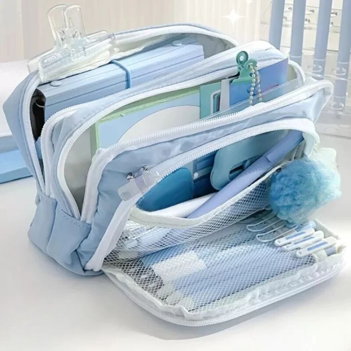 Kawaii Large Capacity Pen Bag Korean Pencil Pouch Multilayer School ...