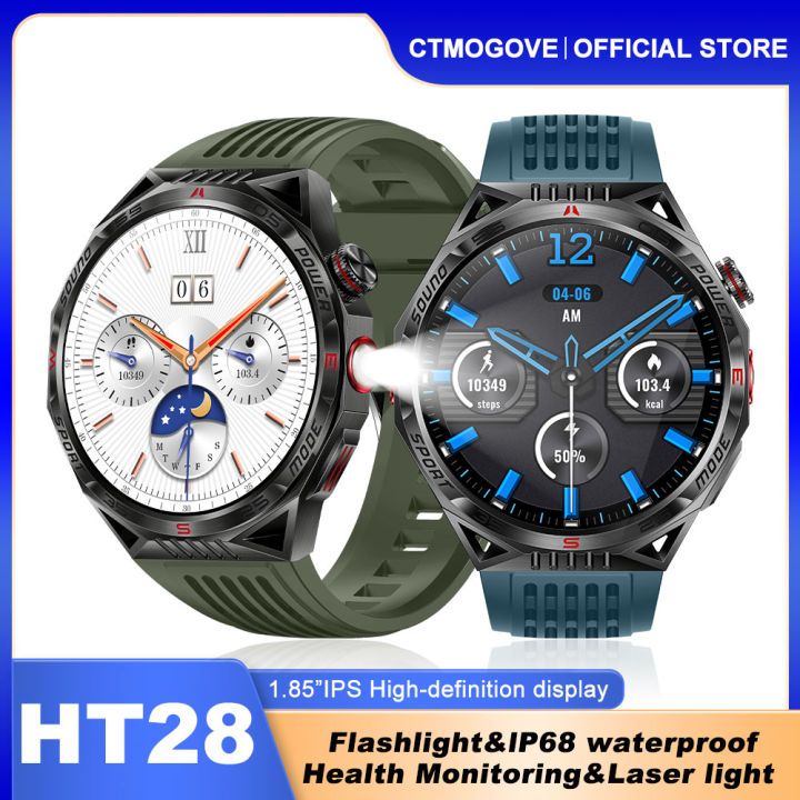LED Flashlight Smart Watch Men HT28 Outdoor Sports Laser Light ...