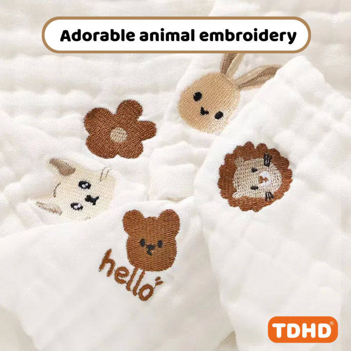 TDHD Cute Cartoon Embroidered Baby Towel : Soft Face Cloths, Newborn ...