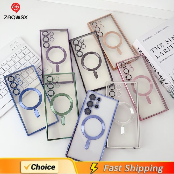 Luxury Plating for Magsafe Magnetic Wireless Charging Case for Samsung Galaxy S24 S23 S22 S21 ...