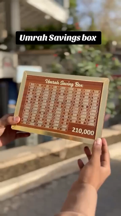 Umrah Saving Box - Wooden Umrah Saving Box - 280 Days Savings Plan ...