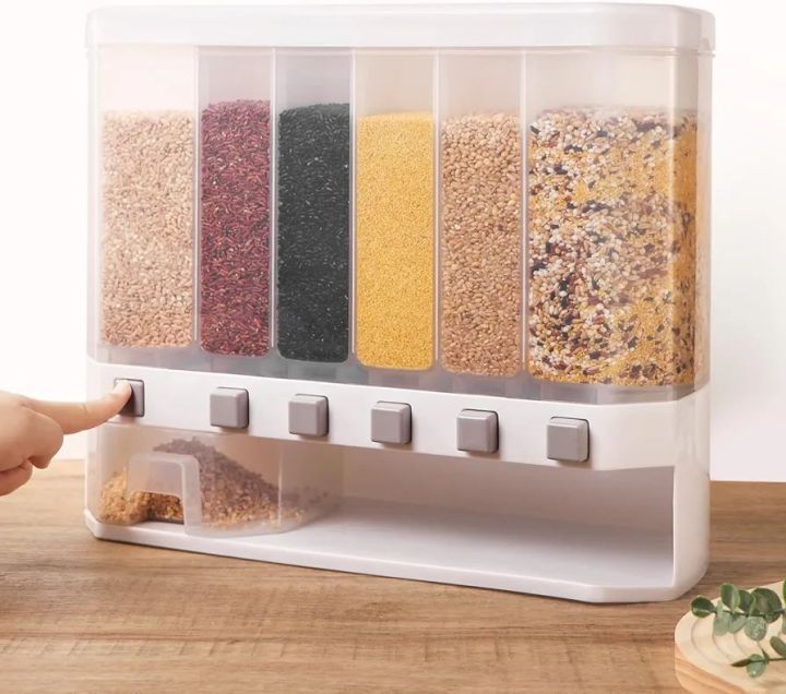 Stylish Wall Mounted BPA Free Food Grade Material 6 Grid Daal Box with ...