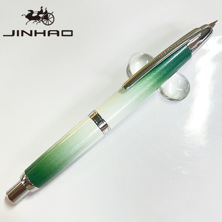 Jinhao 10 Capless Fountain Pen with Box,Wavy Silver Chromium ...
