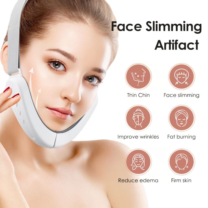 EMS Facial Lifting Device LED Face Slimming Vibration Massager Double ...