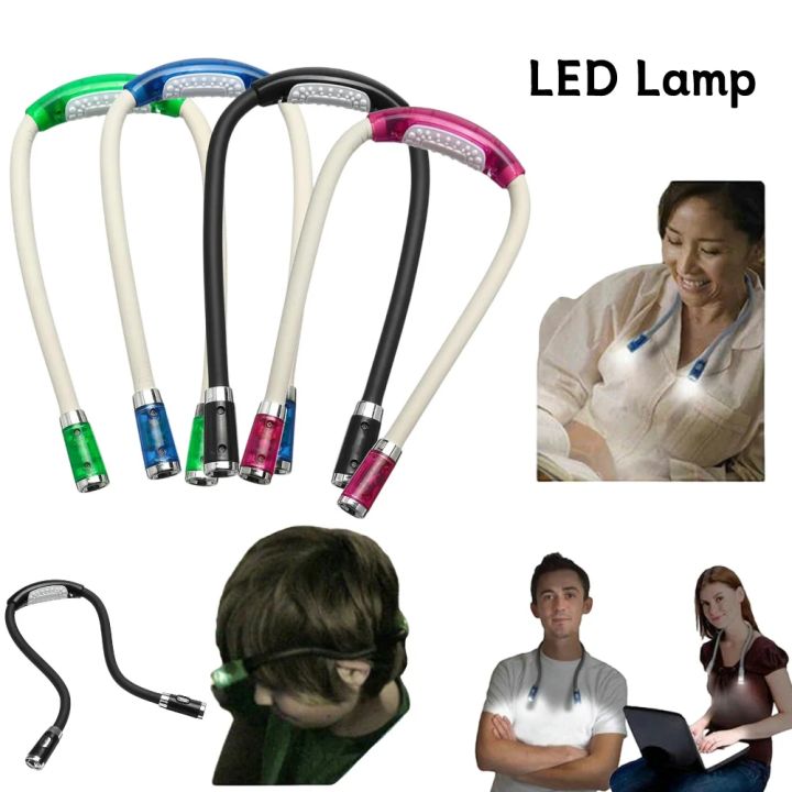 ABS LED Flexible Handsfree Hug Neck Reading Book Light Lamp Torch ...