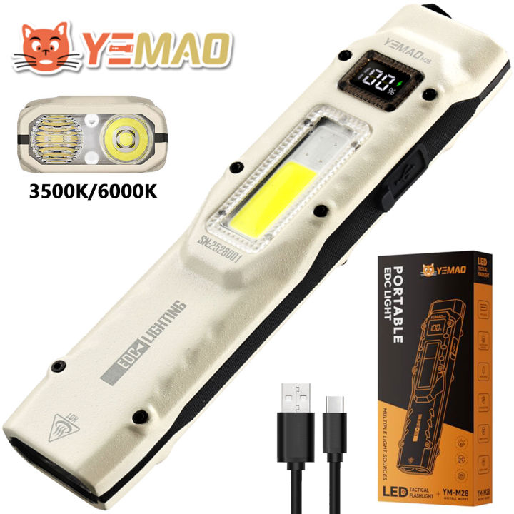 Rechargeable high Lumen Flat Flashlights EDC Tactical Flashlight,Dual ...