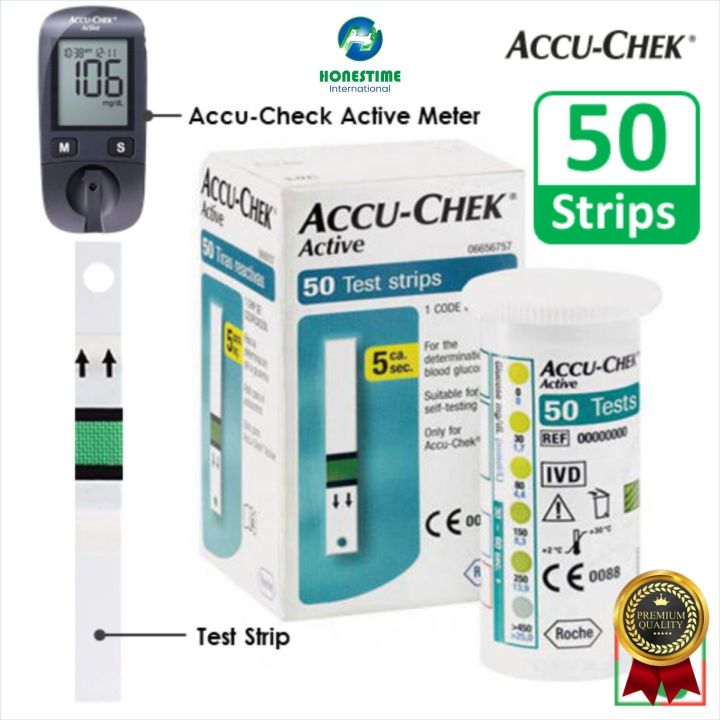 Accu Chek ACTIVE, Blood Glucose Test Strips (50 Strips/100 pcs ...