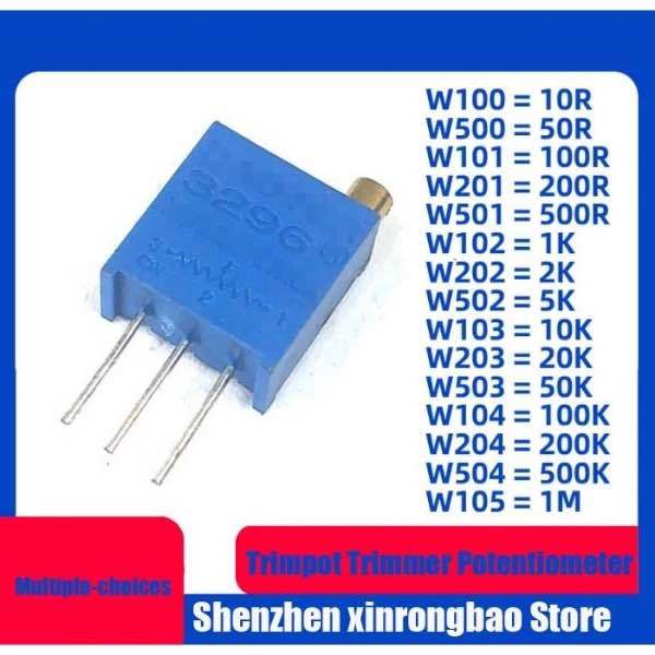10pcs VR 3296W 3296 50 100 200 500 ohm 1K 2K 5K 10K 20K 50K 100K 200K ...