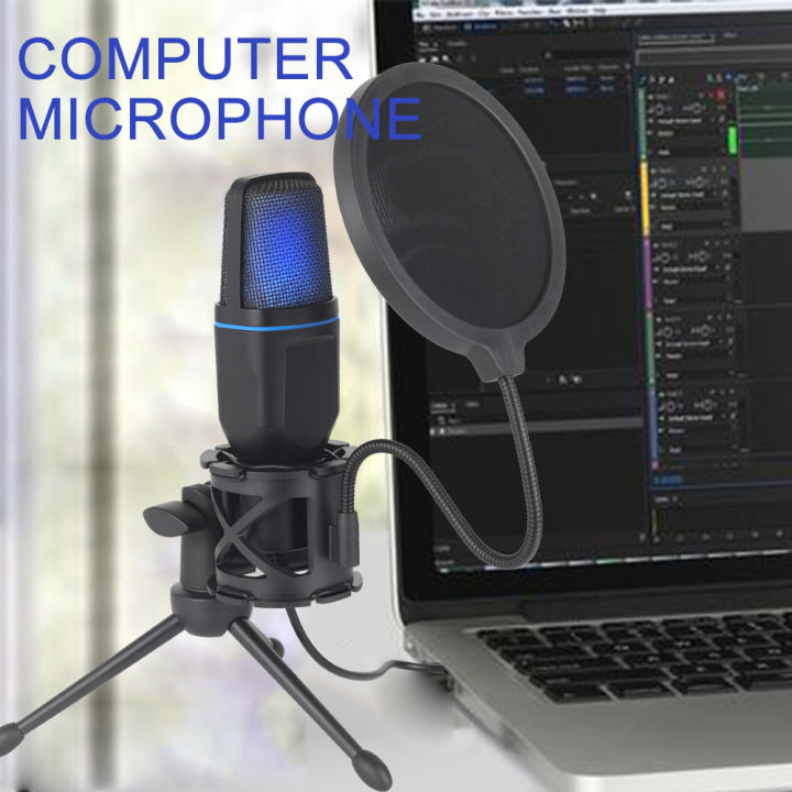 USB Microphone RGB Microfone Condensador Wire Gaming Mic for Podcast ...