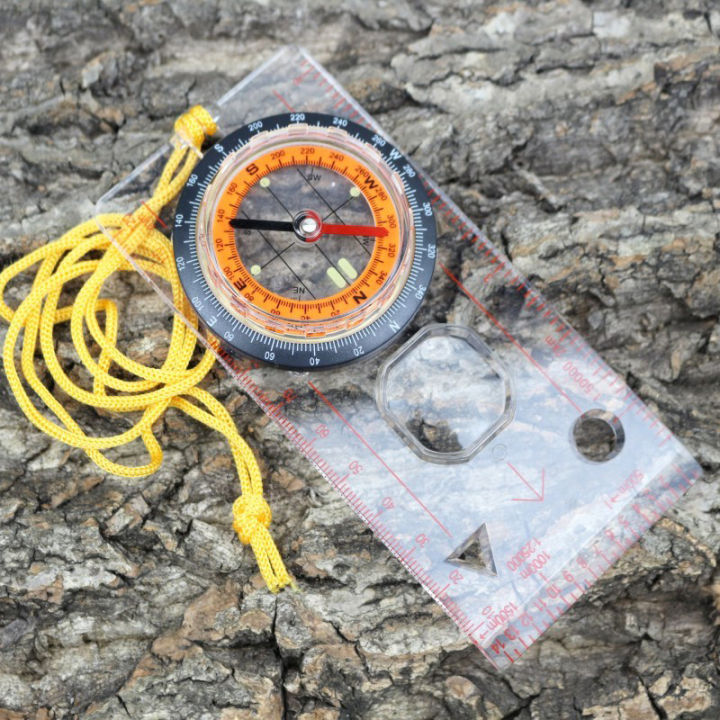 Portable Compass Scale Ruler Multifunction Map Ruler With Lanyard For ...