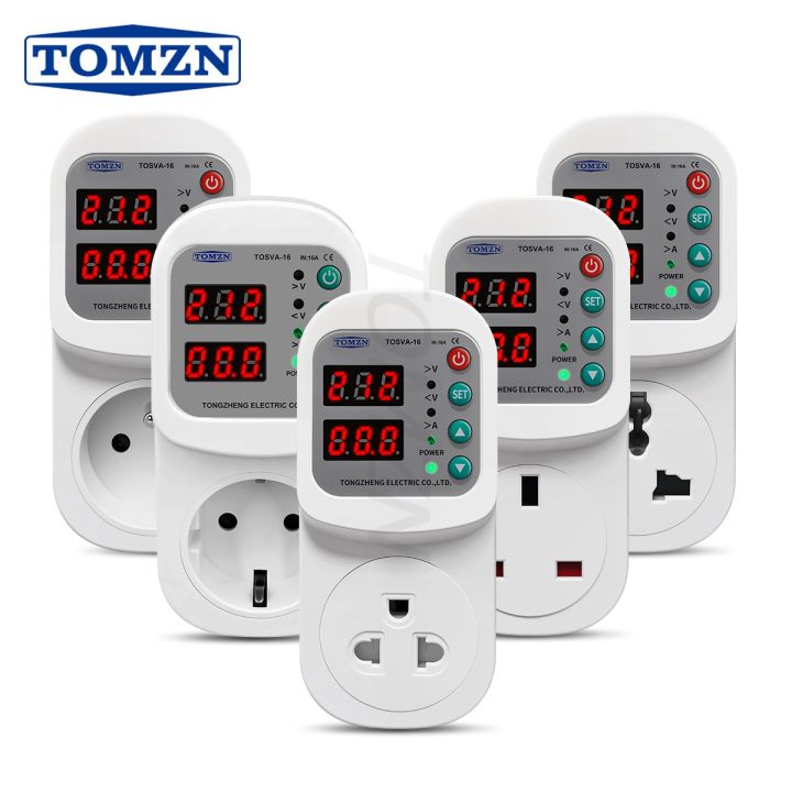 TOMZN TOSVA-16 US UK FR EU Thailand Universal Socket Voltage Protector ...
