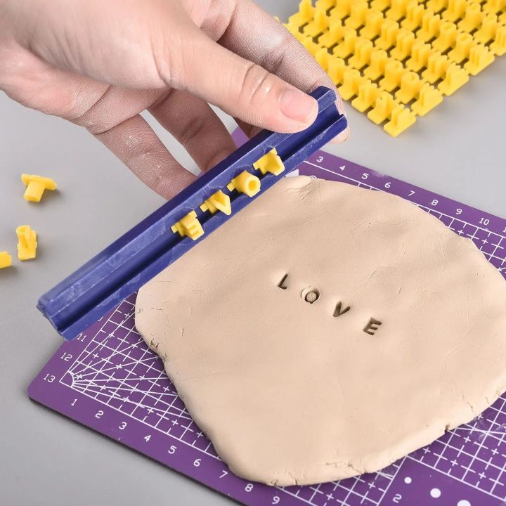 Pottery DIY Embossing Mold Alphabet Number Cake Cookie Biscuit Stamp ...