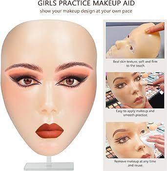 5D Realistic Full-Face Silicone Makeup Practice Board | Reusable Bionic ...