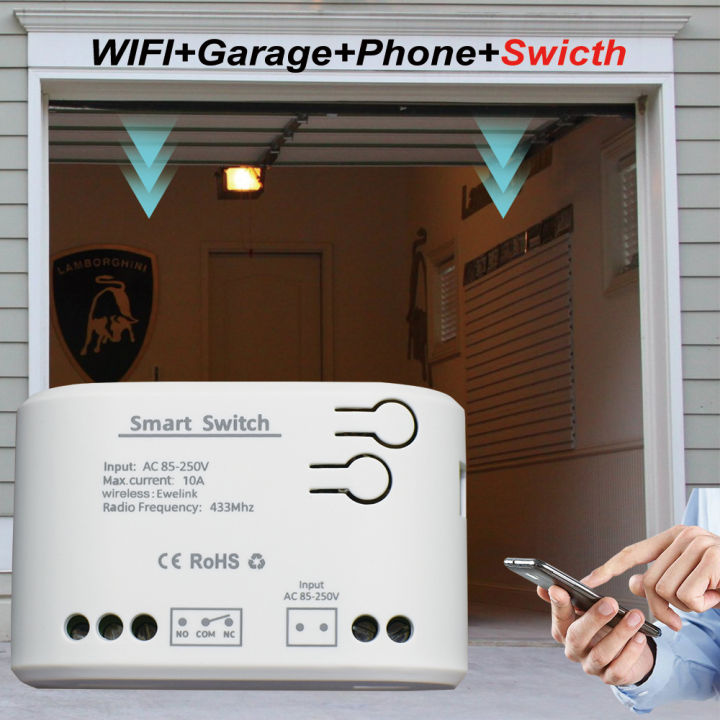Smart Garage Gate WIFI Door Opener EWELINK Remote Control Switch Relay ...