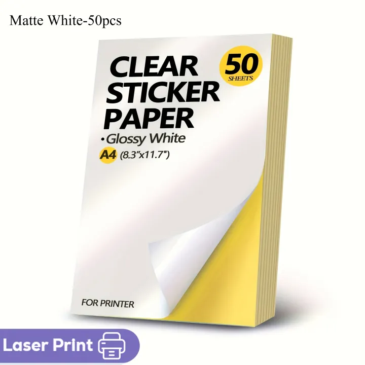 50 sheets Printing paper & A4 size stickers, suitable for laser ...