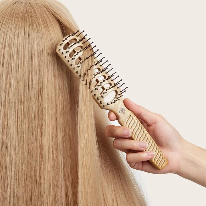 Professional Salon Hair Care Ribs Comb Wet Curly Hair Brush Hollow ...