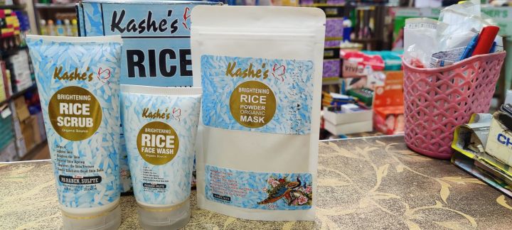 Kashes rice brightening glow kit organic sourse | Daraz.pk