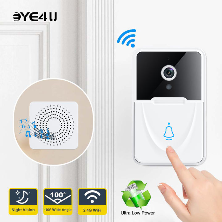 Tuya WiFi Video Doorbell Wireless Phone Two-way Intercom System IR ...