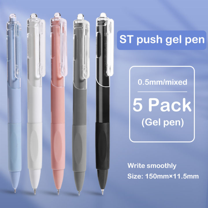 5 pcs gel pen ins smooth press quick-drying 0.5mm black pen ballpoint ...