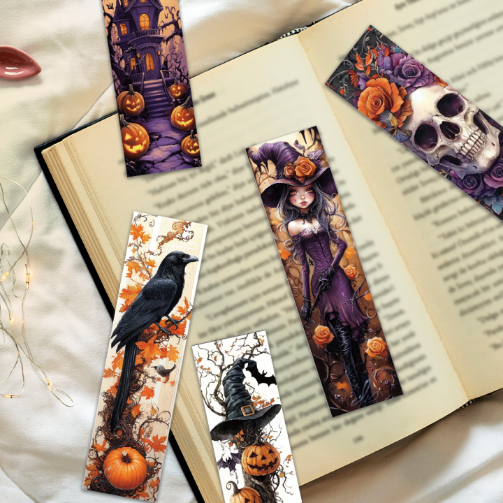 32pcs, Halloween bookmarks, witches, skeletons, pumpkins, suitable for ...