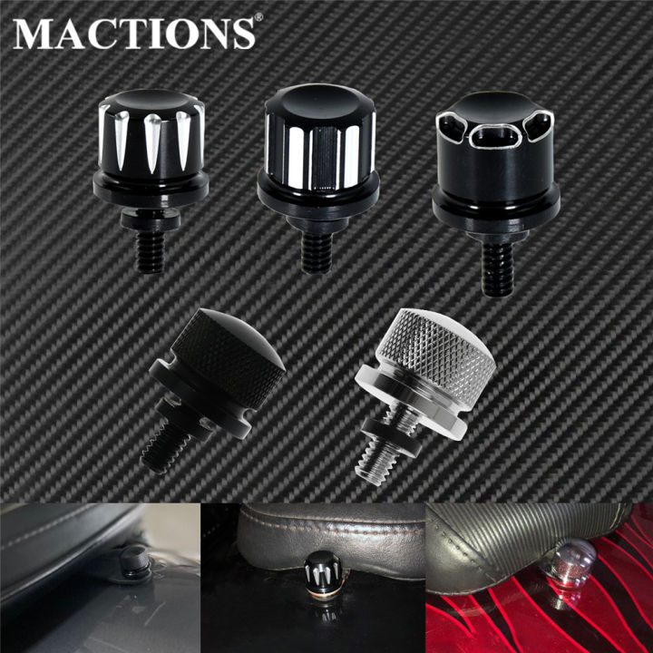 Motorcycle Black/Chrome Seat Bolt Tab Screw For Harley Touring Road ...