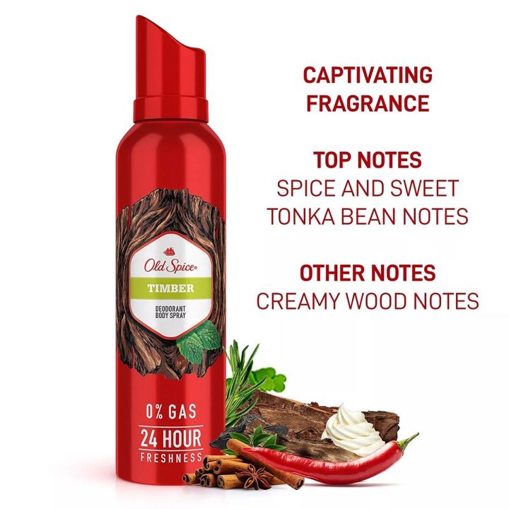 Old Spice Timber Deodorant Body Spray 140ml | Daraz.lk