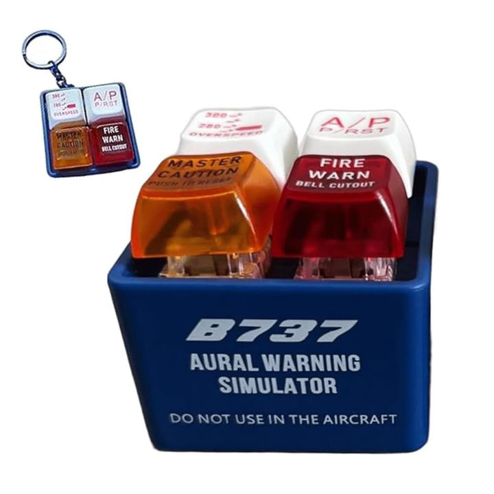 Warning Sound Simulator Keychain with LED Light Airplane Alert Keychain ...