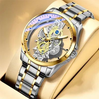 Rosra New Men Watch Skeleton quartz Watch Gold Vintage Man Watches ...