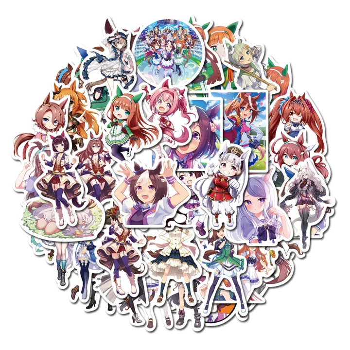50Pcs Pretty Derby Stickers ,Quadratic Element Girl Anime Stickers ...