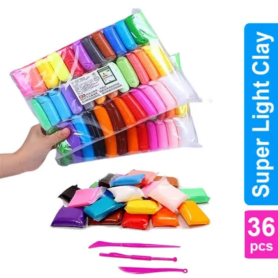 Pack of 36 Super Light Clay Random Modeling Clay Bags for School, Home ...