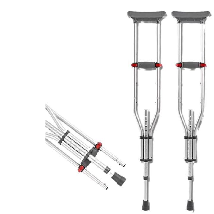 Aluminum Alloy Detachable Foldable Underarm Crutches Armpit Crutch ...