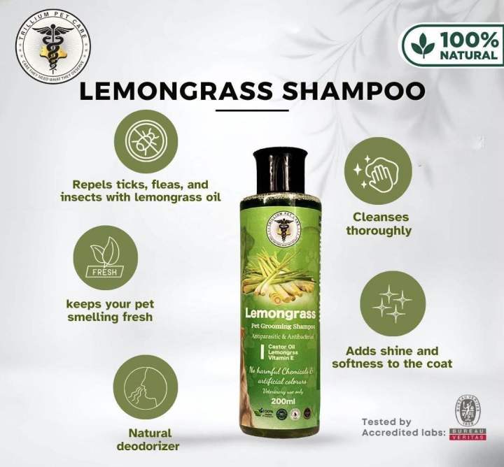 Trillium Lemongrass Antiparasitic & Conditioning Shampoo 200ml Cats ...