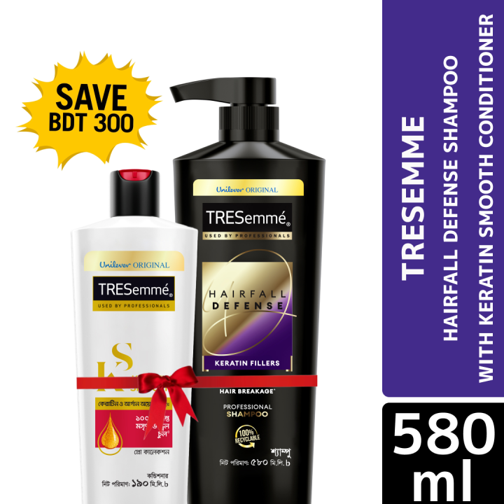 Tresemme Shampoo Hair Fall Defense 580ml & Get Tresemme Keratin Smooth ...