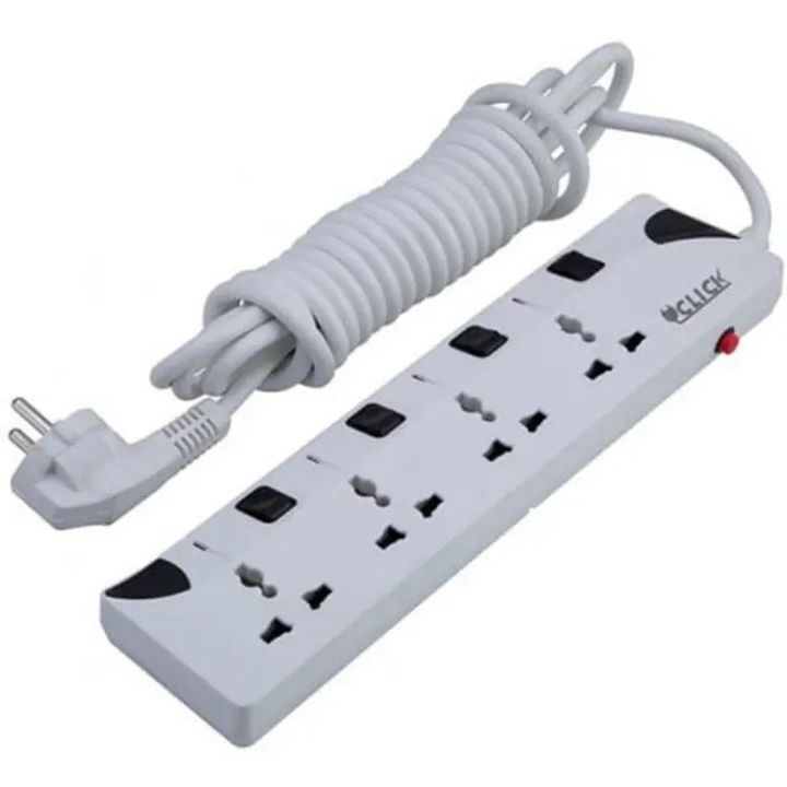 CLICK Safe 4 Point Multiplug Extension Cord 4skt Port Multi Plug Socket ...