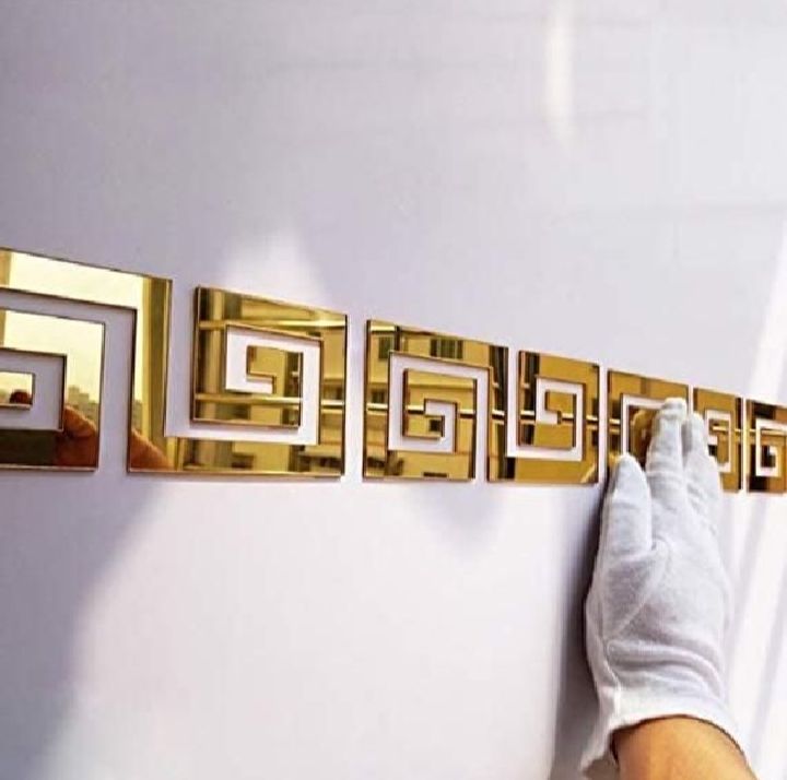 Acrylic wall border | 3D acrylic wall decor | 3x3 inches wall border ...