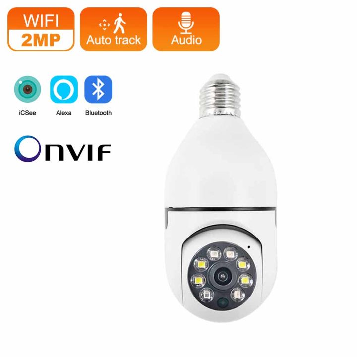 2MP E27 Bulb Surveillance Camera Indoor Digital Zoom AI Human Detect ...