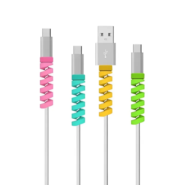 5 Pack Spiral Silicone Cable Protectors for USB and Earphone Charging ...